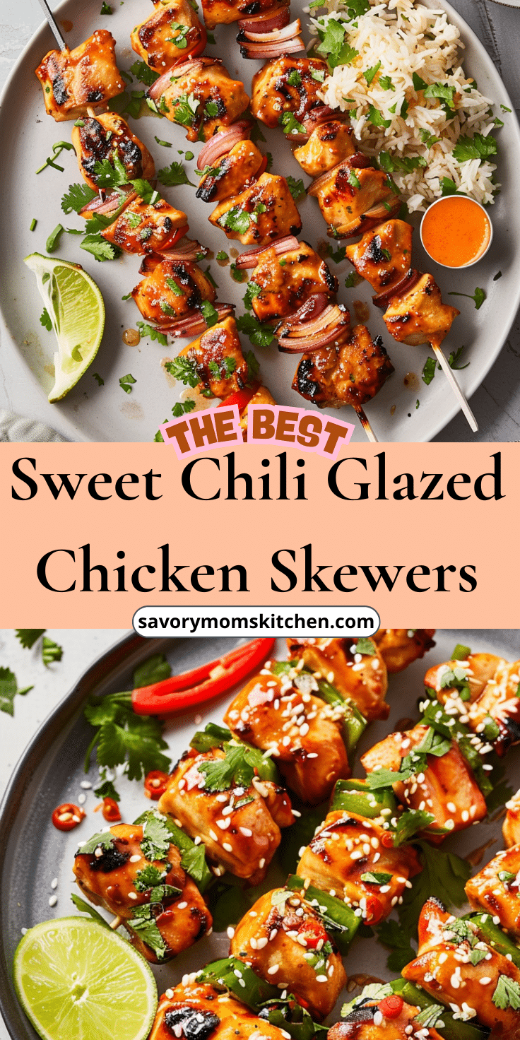Sweet Chili Chicken Skewers | Savory Mom Kitchen